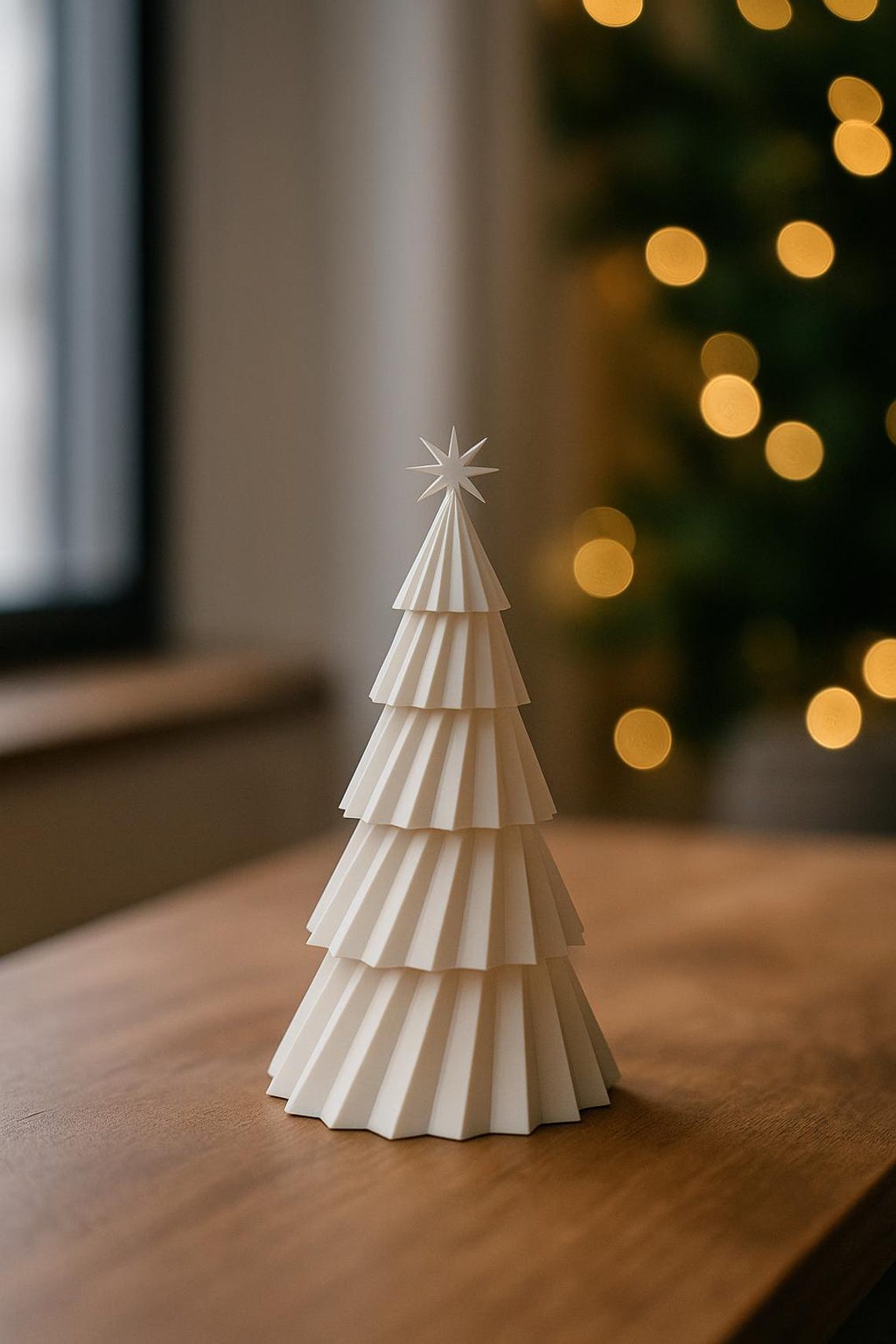 Modern Christmas Tree STL File – Geometric Festive Tabletop Decoration ...