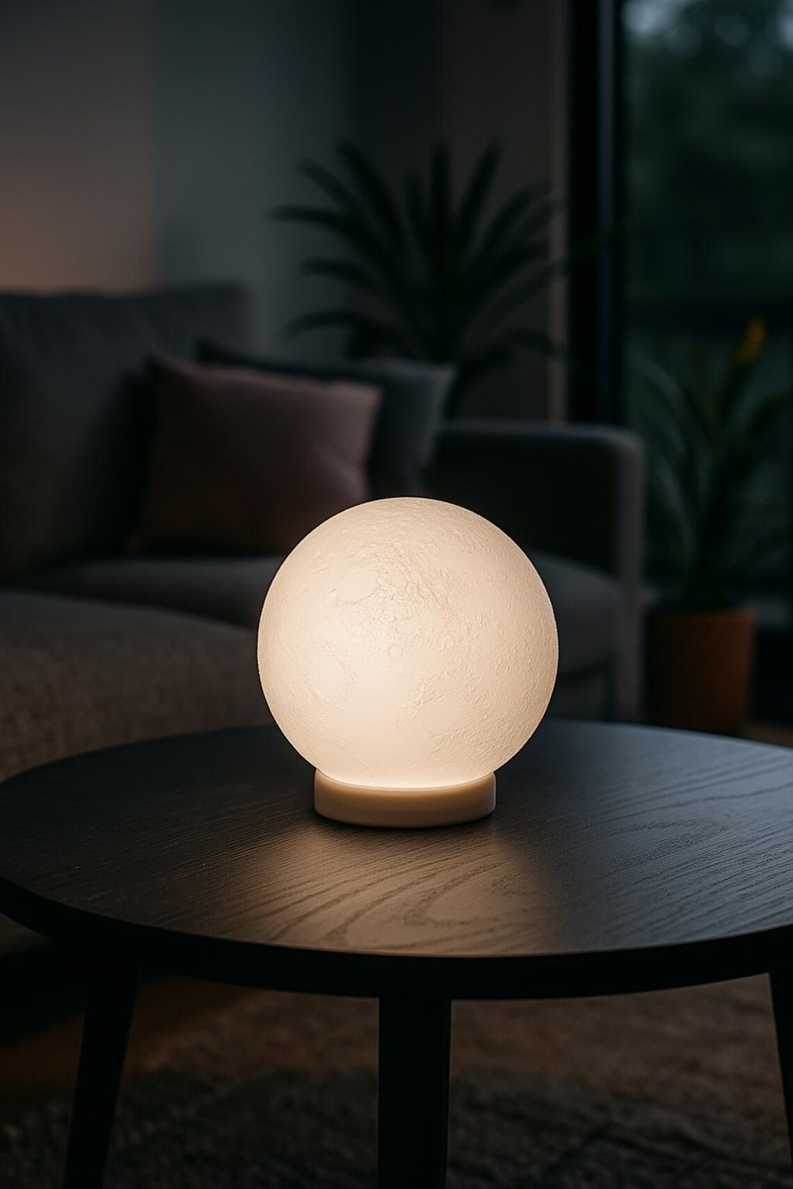 3D Printed Moon Lamp STL File: Lunar Night Light Model (digital ...