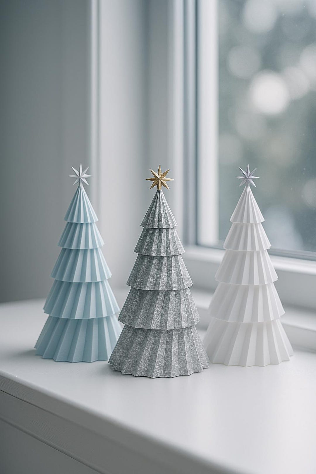 Modern Christmas Tree STL File – Geometric Festive Tabletop Decoration ...