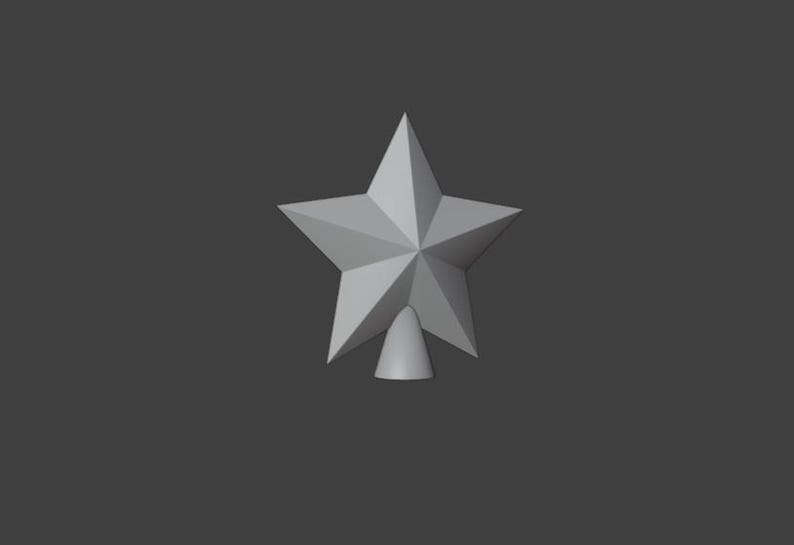 3D Printed Star Christmas Tree Topper STL File (digital File) - Etsy