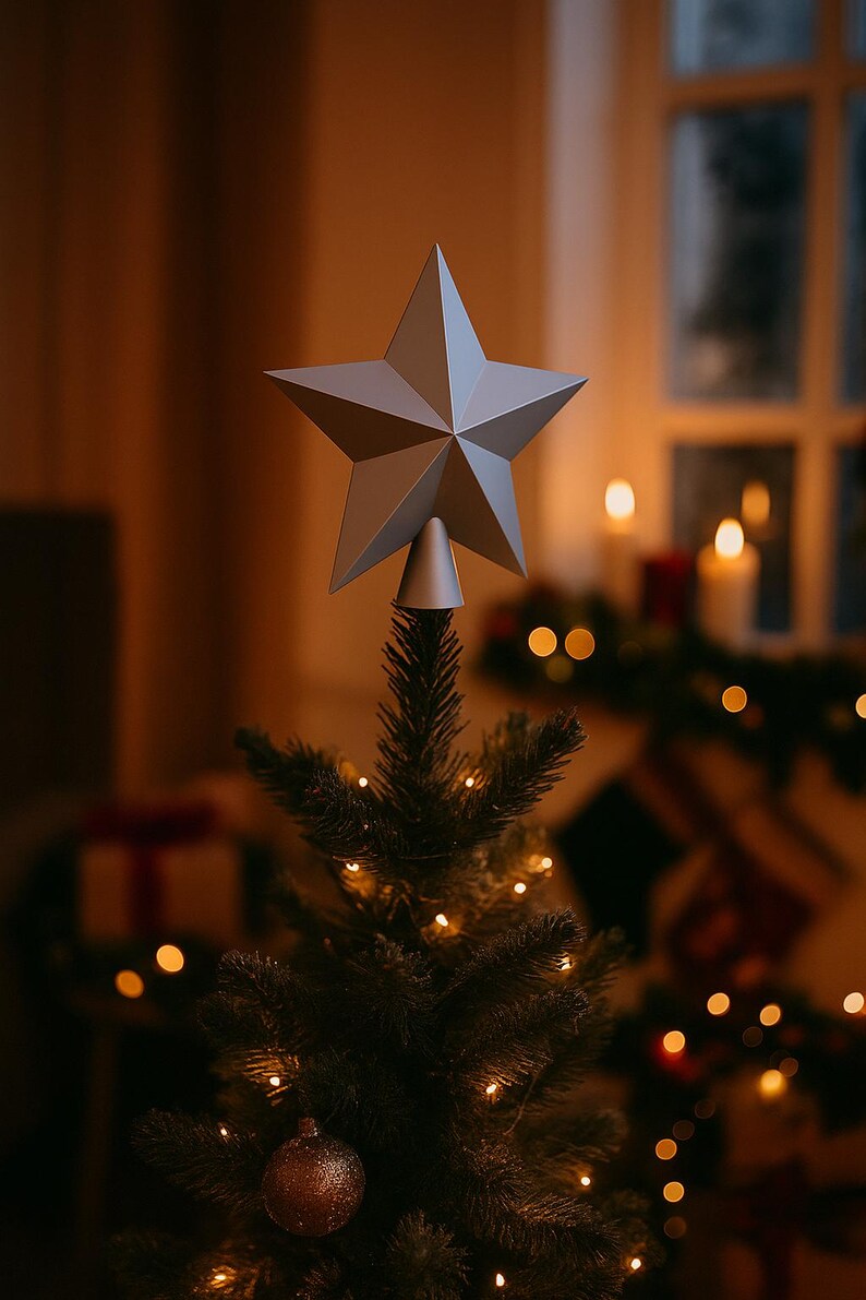 3D Printed Star Christmas Tree Topper STL File (digital File) - Etsy