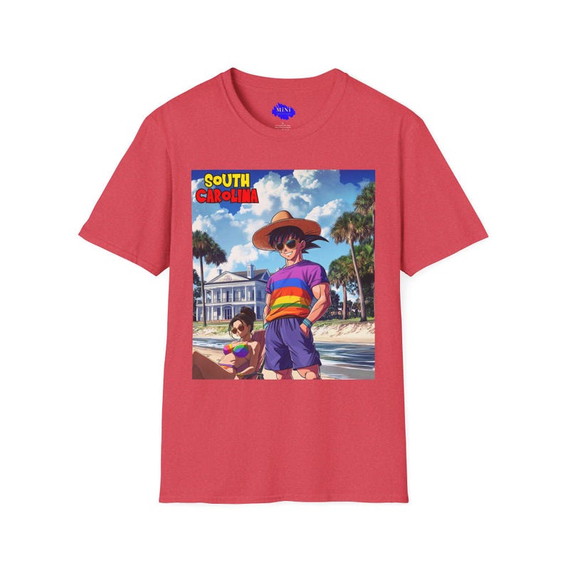 Dragon Ball Z Goku and Chi-chi South Carolina Beach Unisex Softstyle T ...