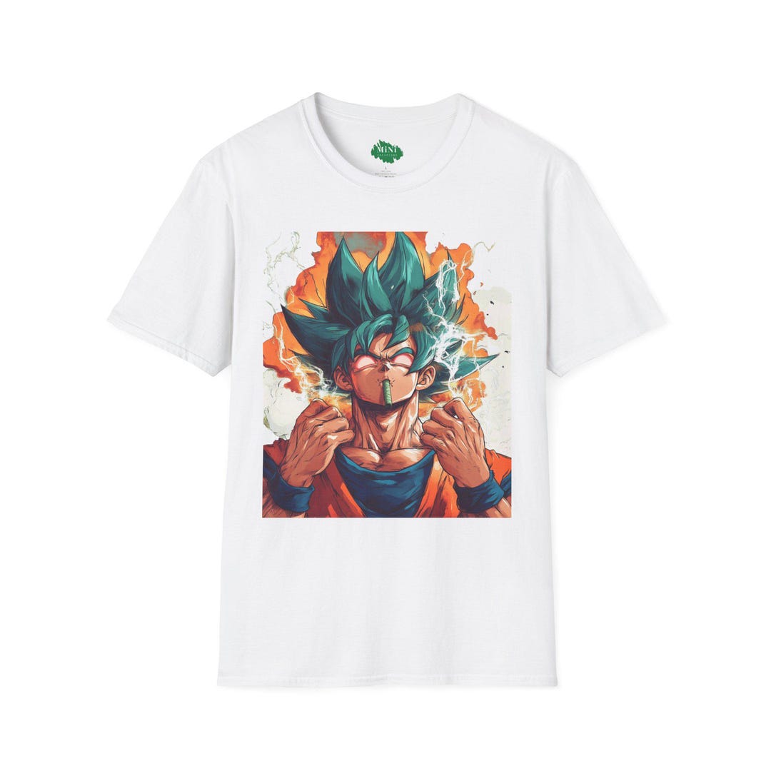 Anime Weed Goku Super Saiyan Unisex Softstyle T-shirt, Dragon Ball Z ...