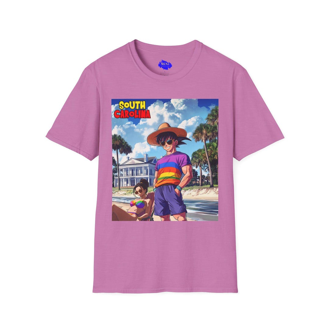 Dragon Ball Z Goku and Chi-chi South Carolina Beach Unisex Softstyle T ...