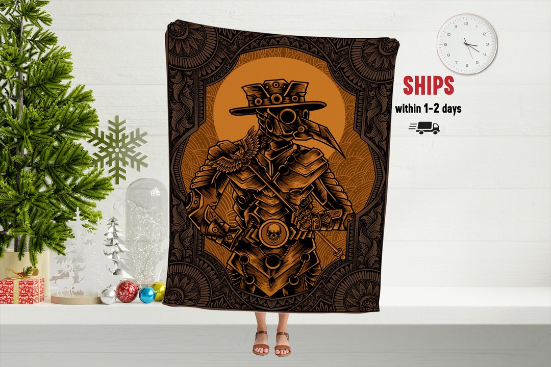 Custom Plague Doctor Minky Sherpa Blanket: Vintage Style Horror Gift - Etsy