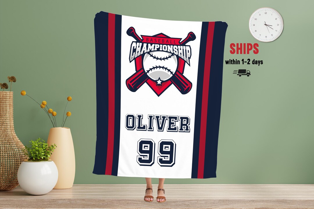 Personalized Team Logo Blanket: Minky Sherpa Throw, Custom Name - Etsy