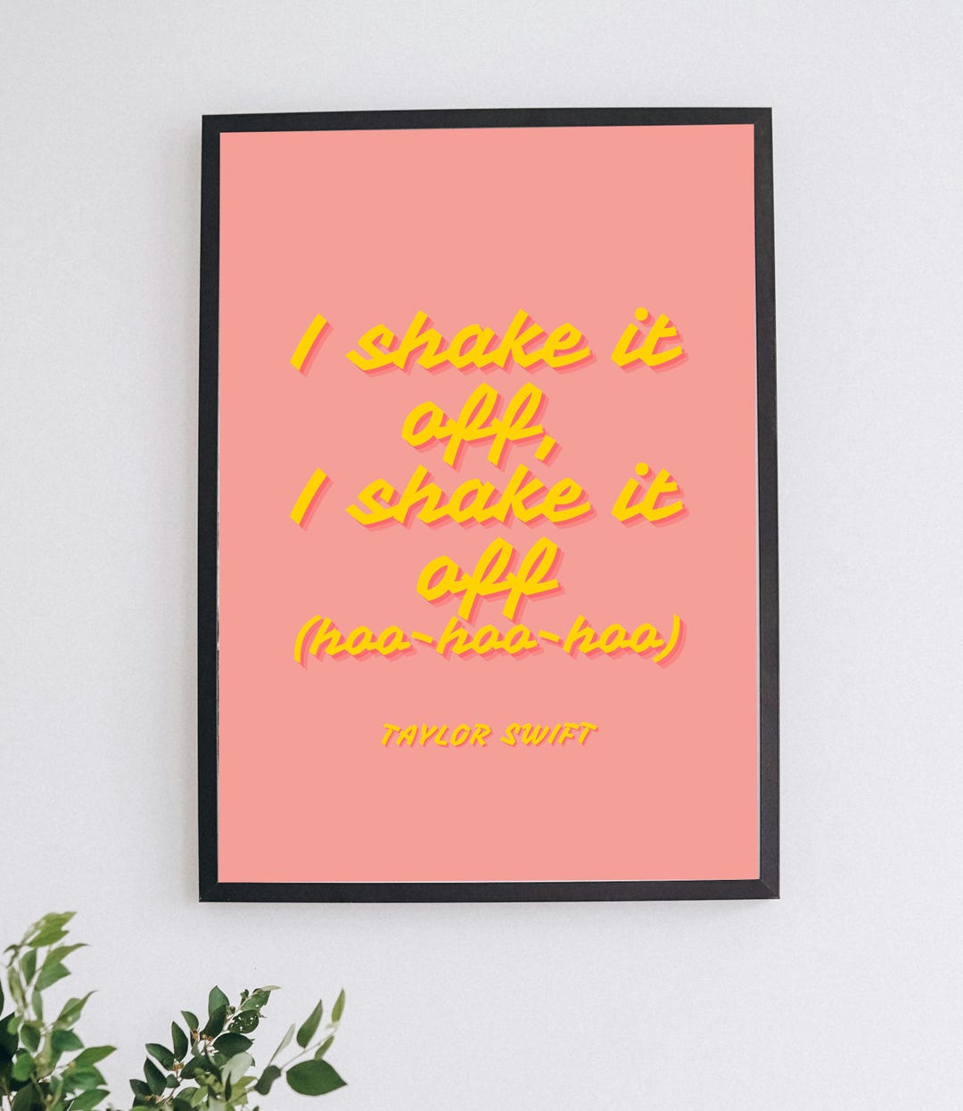 Shake It off Taylor Swift Lyrics Wall Art Colorful Typography Print - Etsy