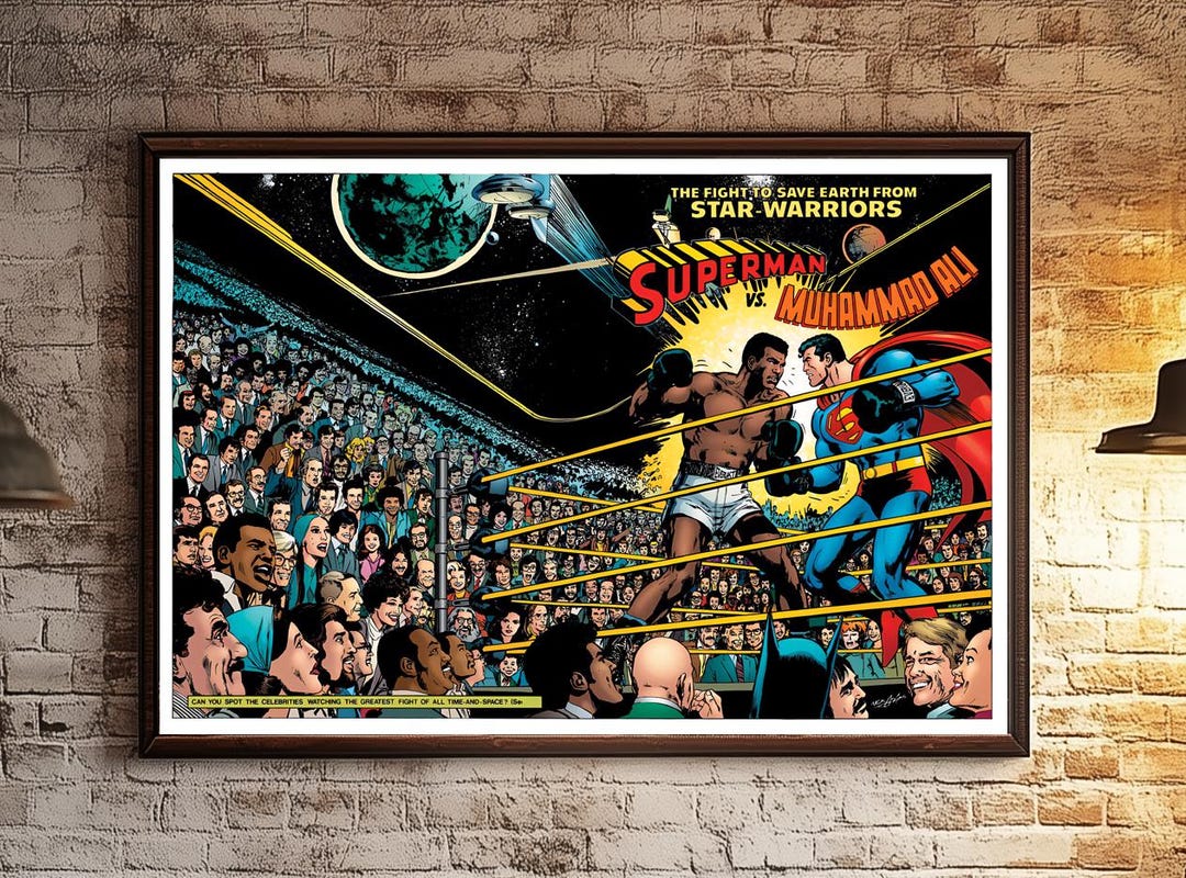 Muhammad Ali Vs. Superman Boxing Poster - Iconic Comic Art Print ...