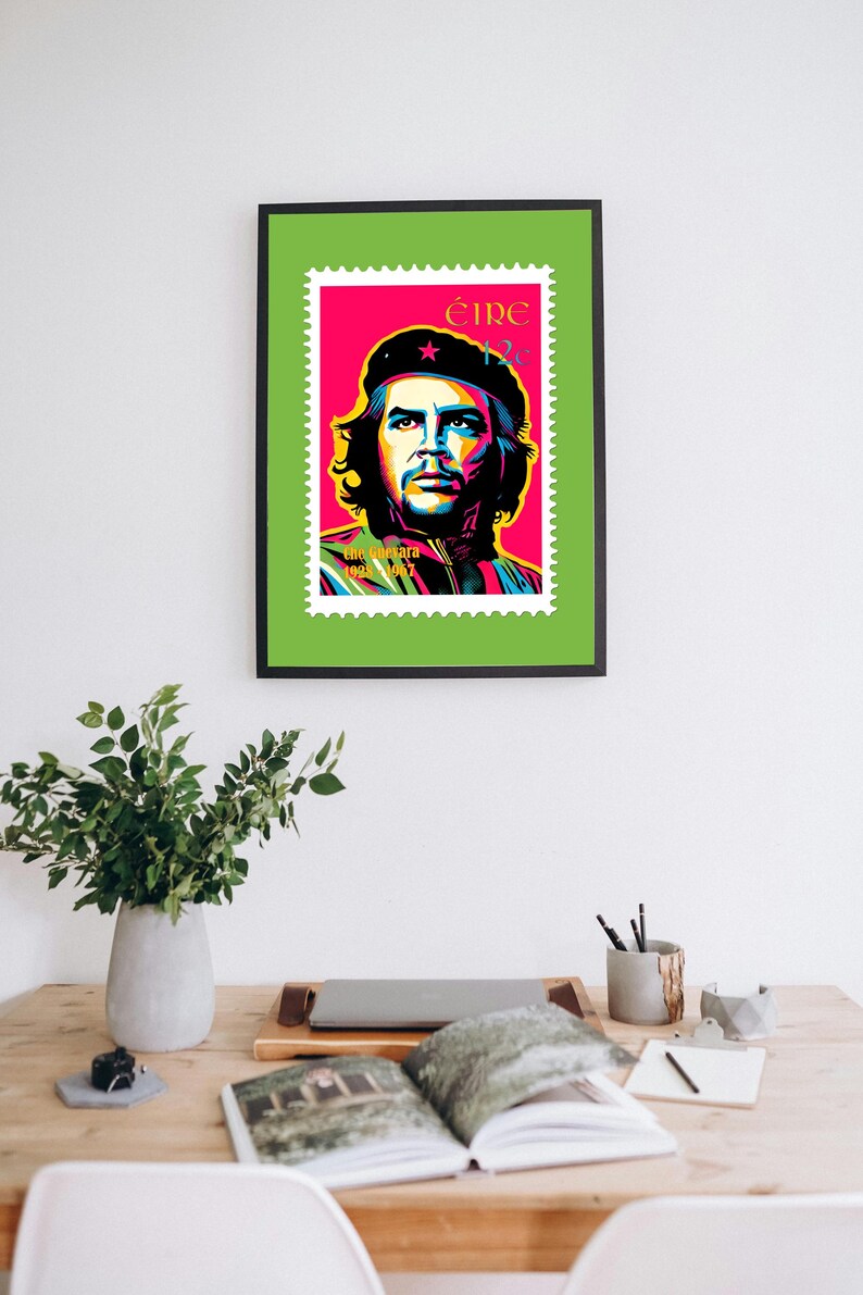 Che Guevara Pop Art Stamp Print – Bold Éire (irish) Stamp-inspired Wall ...