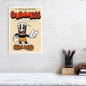 The Pint With Personality - 1930s Cartoon Style Guinness Print ...