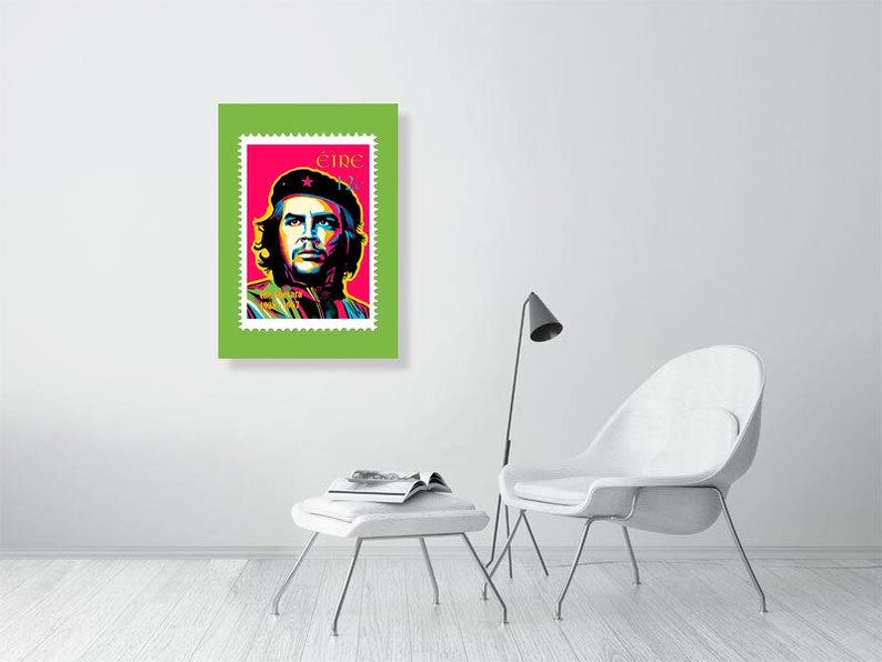 Che Guevara Pop Art Stamp Print – Bold Éire (irish) Stamp-inspired Wall ...