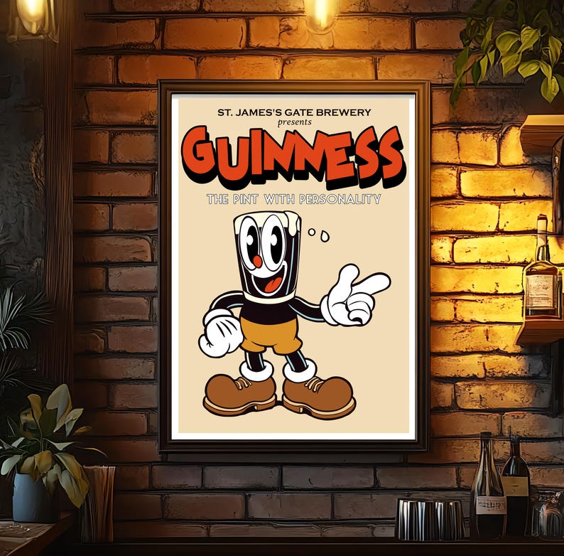 The Pint With Personality - 1930s Cartoon Style Guinness Print ...