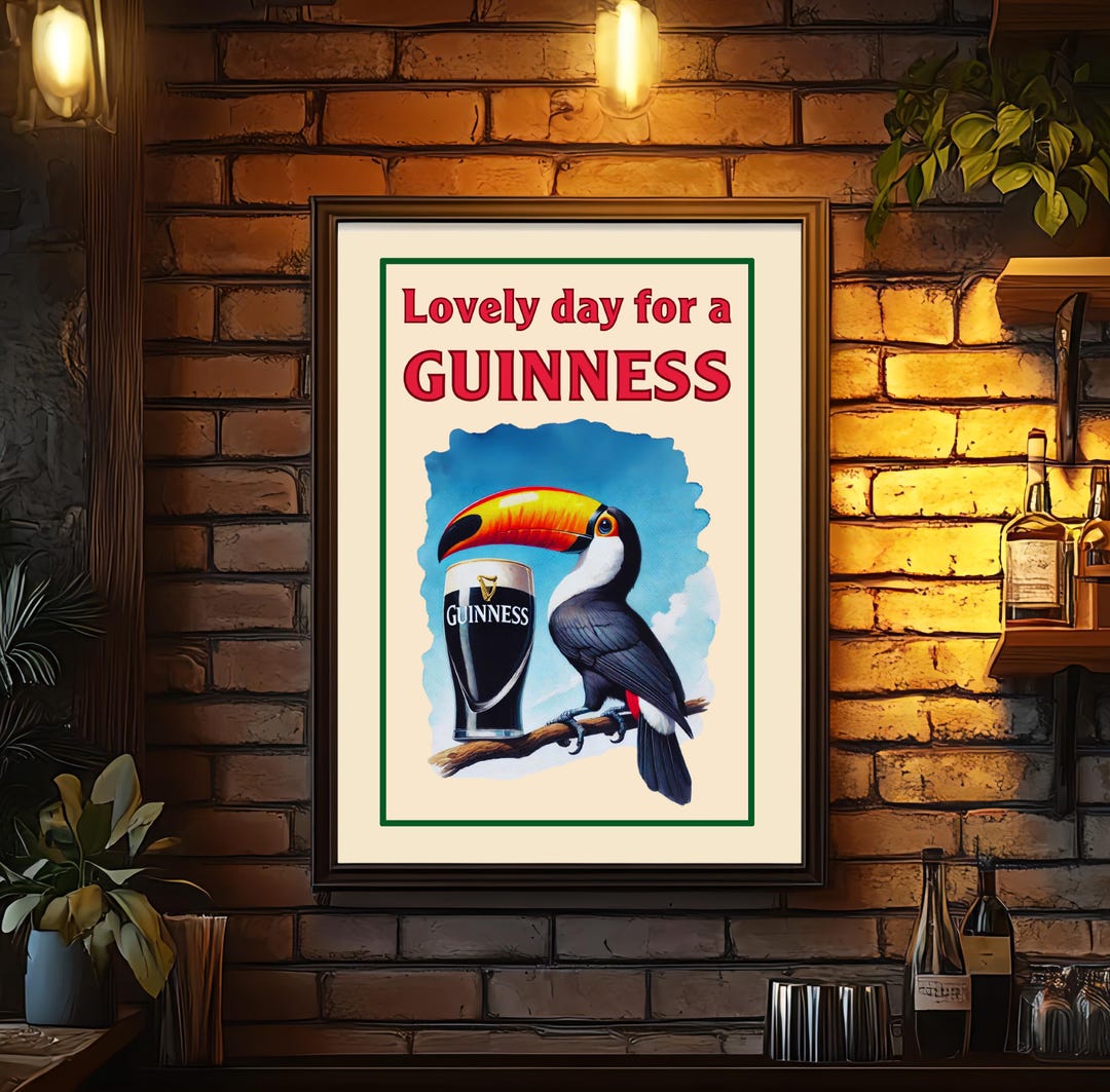 Lovely Day for a Guinness - Vintage Toucan Print - Irish Stout ...