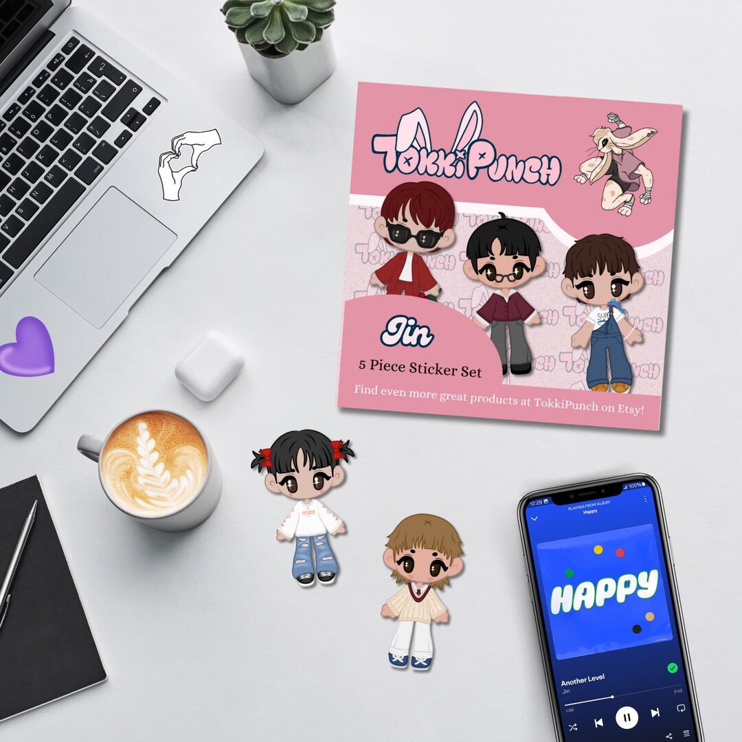 BTS Jin Vinyl Sticker 5 Pack - Etsy