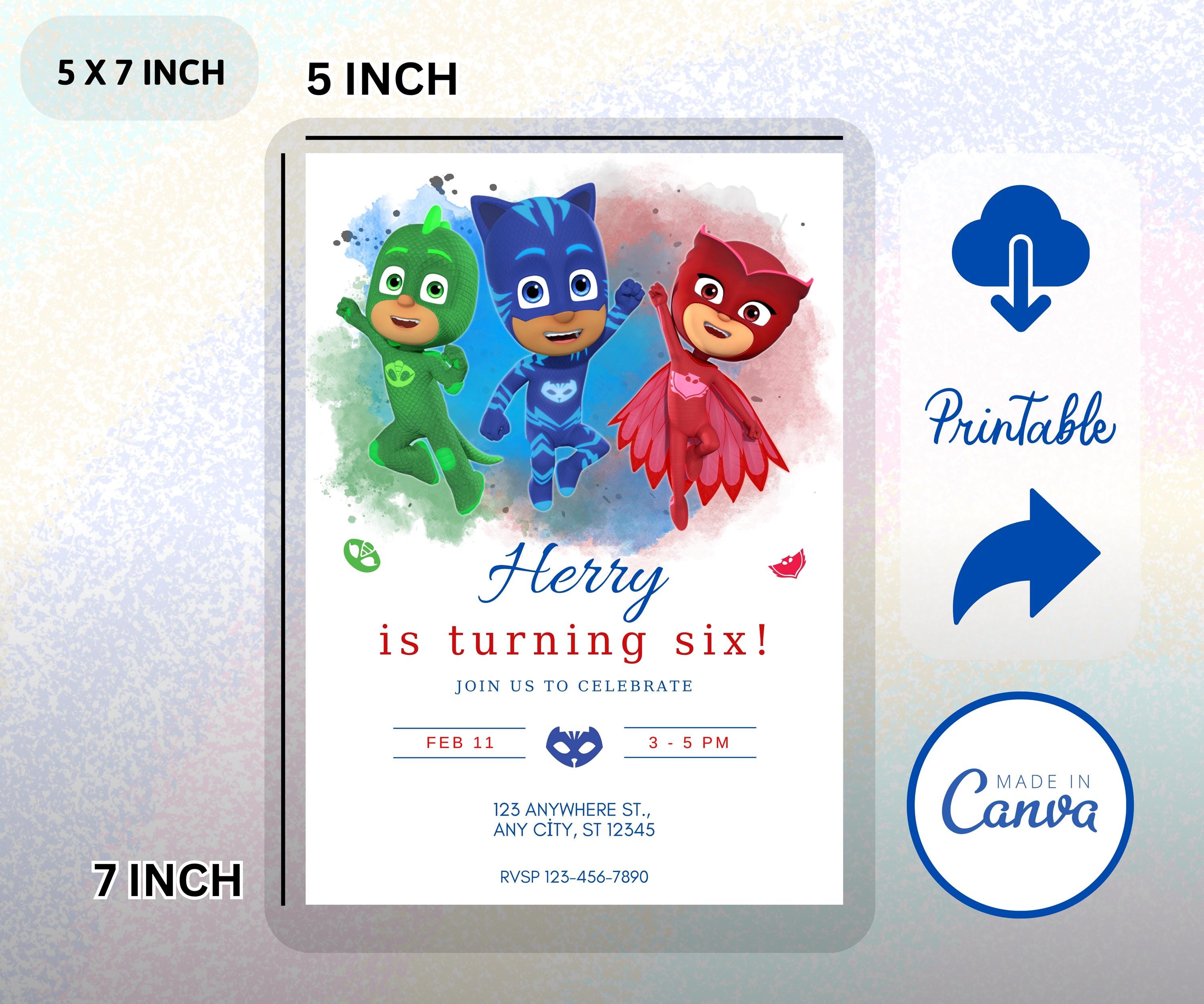 Editable PJ Masks Invitation | PJ Masks Birthday Invitation | PJ Masks ...
