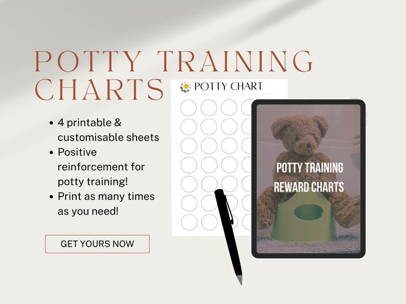 Potty Training Chart Set | Digital Download | PLR | Charts for Toddlers ...