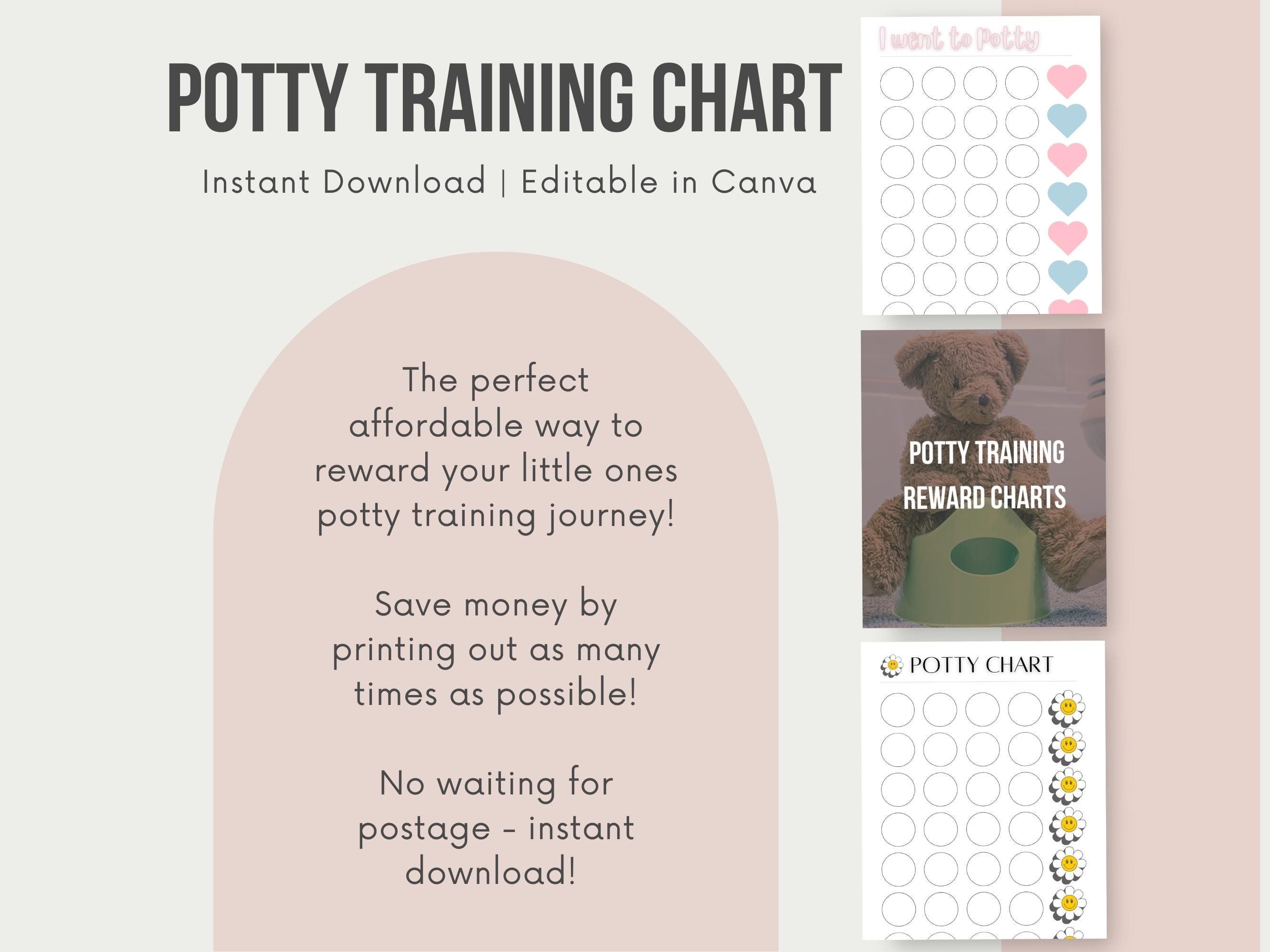 Potty Training Chart Set | Digital Download | PLR | Charts for Toddlers ...