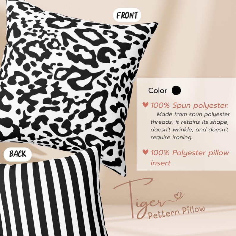 Elevate Your Room With Plush Tiger Print Pillows. Soft, Hypoallergenic ...