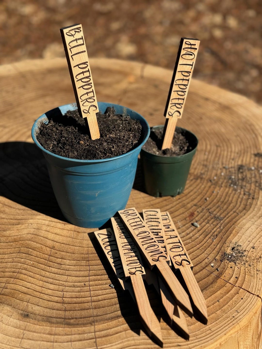 Custom Cedar Garden Stakes | Wooden Garden Markers | Personalized ...