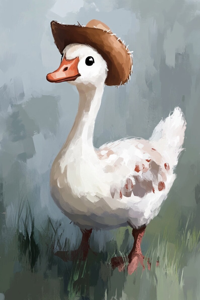 Charming Cowboy Goose Art Print Rustic Wall Decor - Etsy