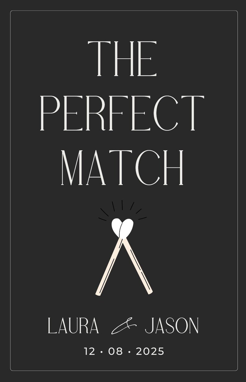 Perfect Match Matchbox Sticker, Wedding Favor Sticker, Wedding Favor ...