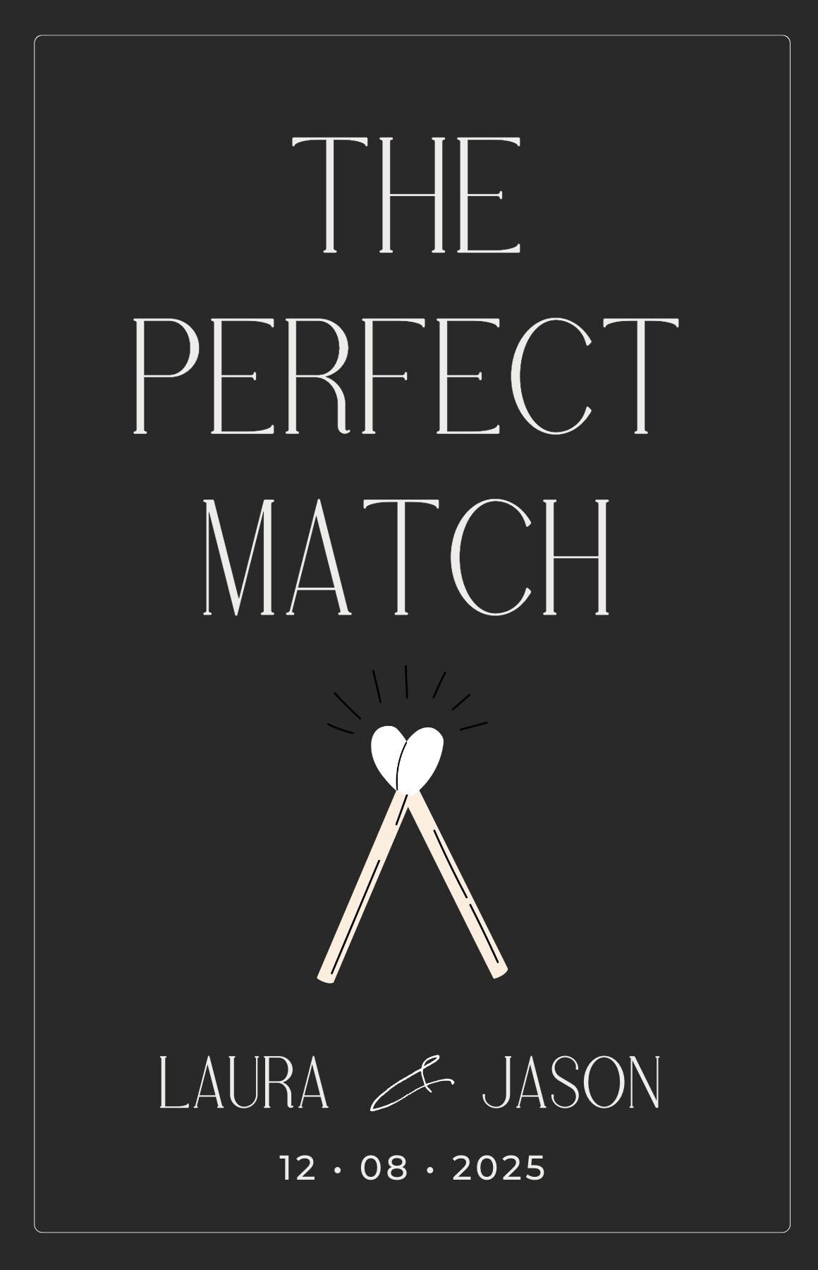 Perfect Match Matchbox Sticker, Wedding Favor Sticker, Wedding Favor ...