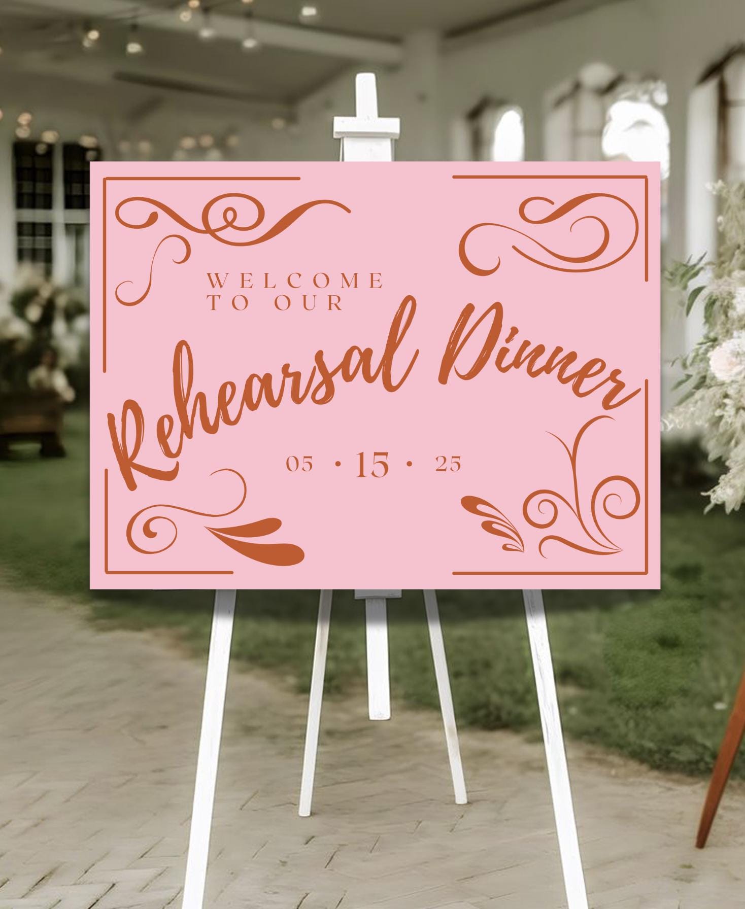 Red Rehearsal Dinner Welcome Sign, Dinner Welcome, Editable Sign ...