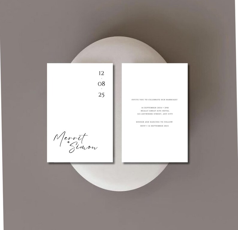 Simple Wedding Invite, Custom Wedding Invitations, Printable Wedding ...