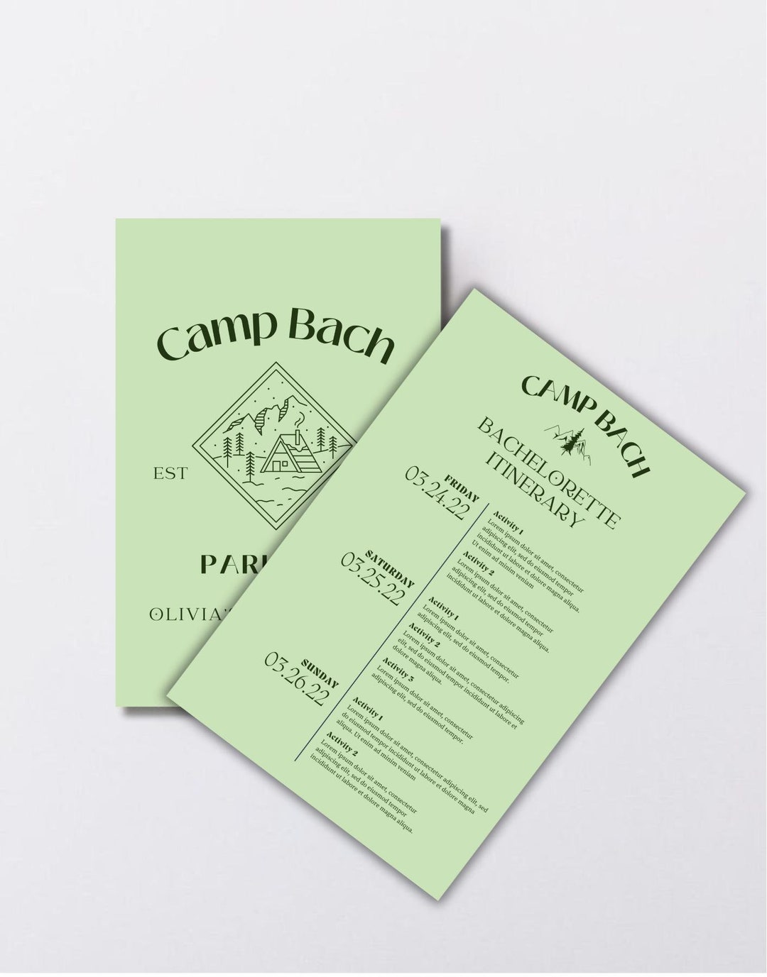 Camp Bach Invite, Bachelorette Party Invitation, Martini Bachelorette ...