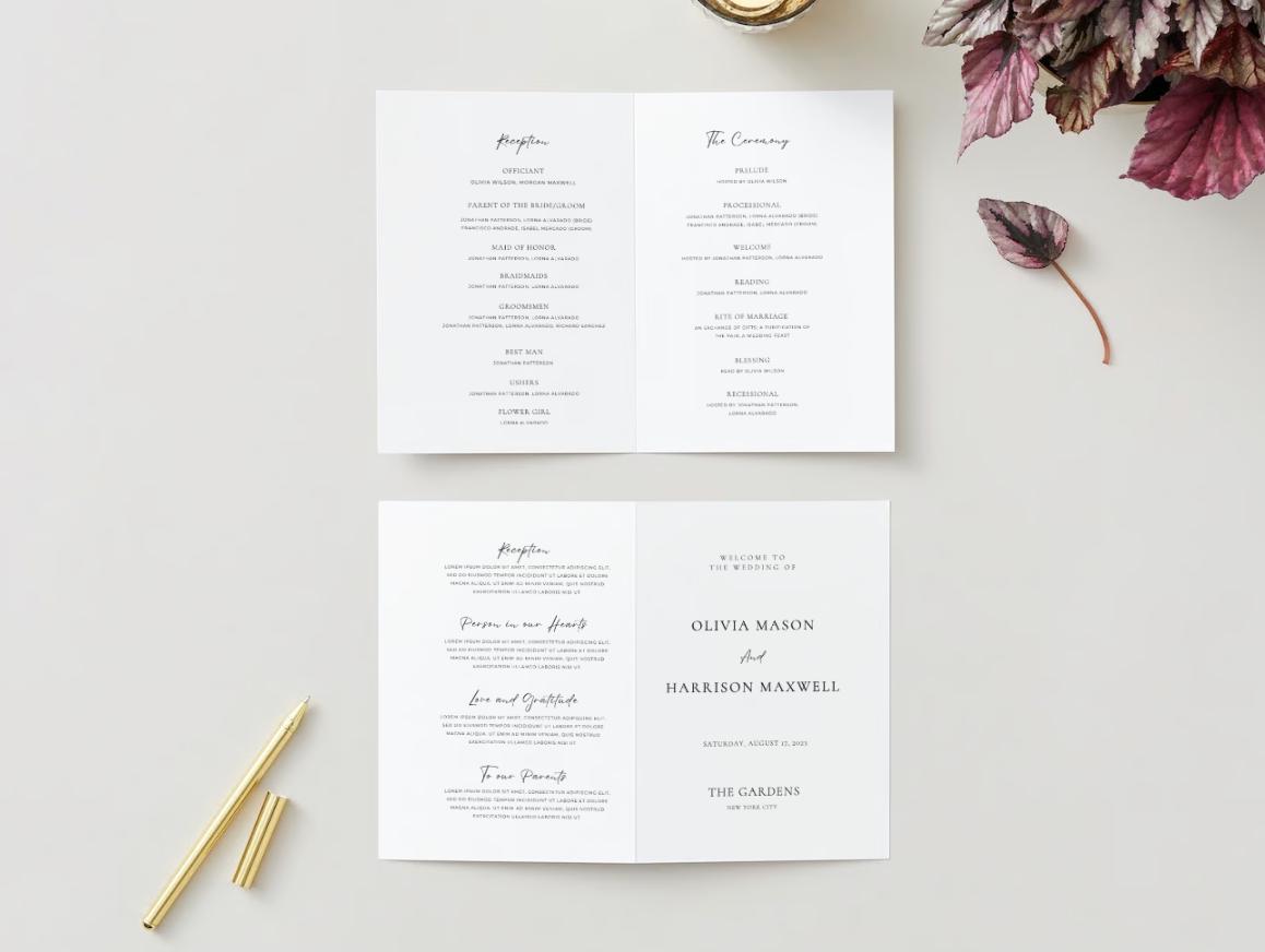 Custom Wedding Programs Printable Wedding Programs Digital Wedding ...