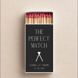 Perfect Match Matchbox Sticker, Wedding Favor Sticker, Wedding Favor ...