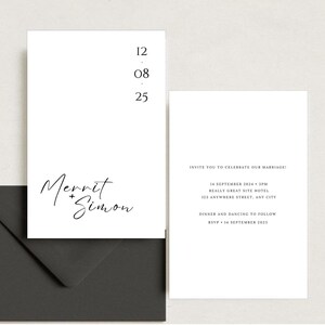 Simple Wedding Invite, Custom Wedding Invitations, Printable Wedding ...