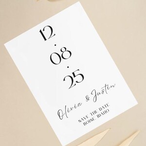 Bold Date Save the Date, Printable Save the Date, Digital Save the Date ...