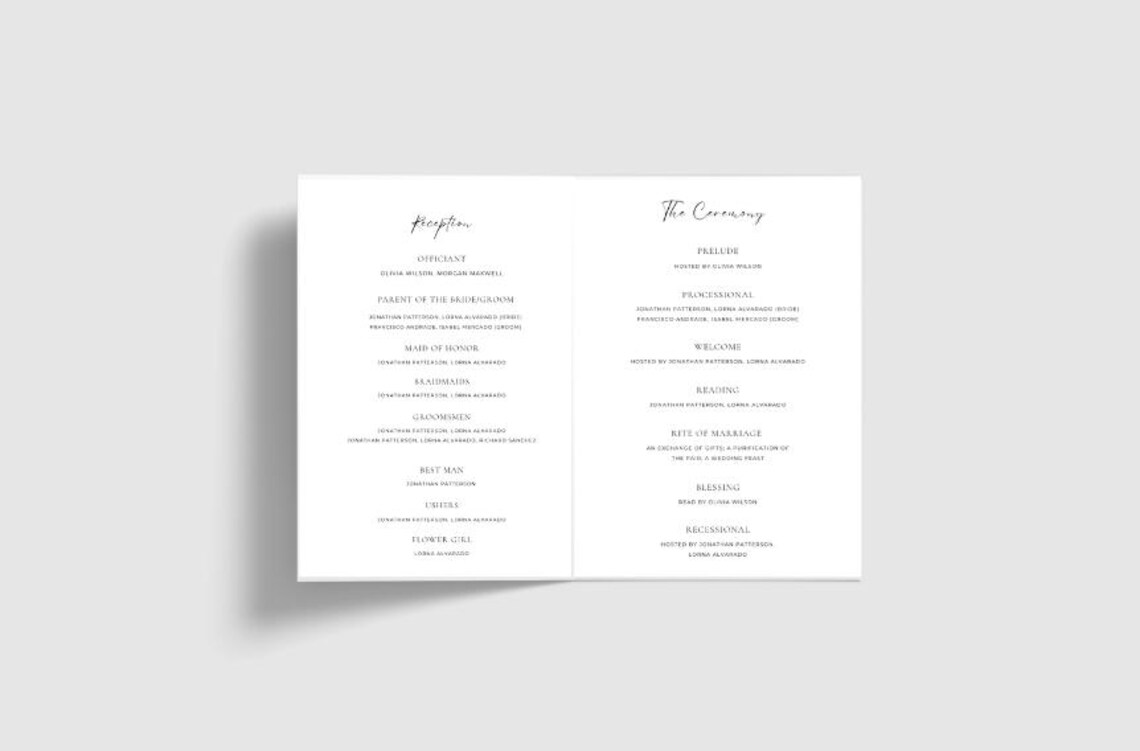 Custom Wedding Programs Printable Wedding Programs Digital Wedding ...