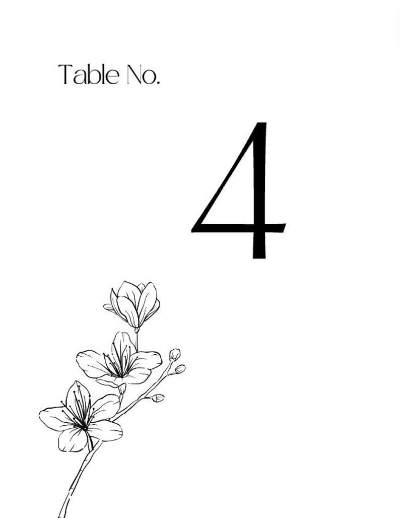 Table Numbers Floral 1-30, Wedding Table Numbers, Digital Table Numbers ...