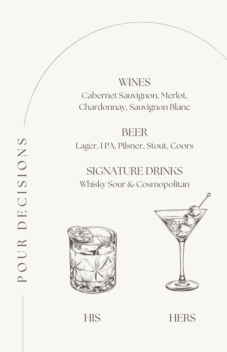 Pour Decisions Bar Sign, Custom Bar Sign, Drink Menu, Personalized Bar ...