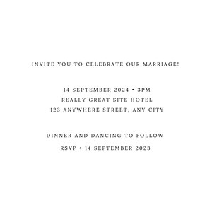 Simple Wedding Invite, Custom Wedding Invitations, Printable Wedding ...