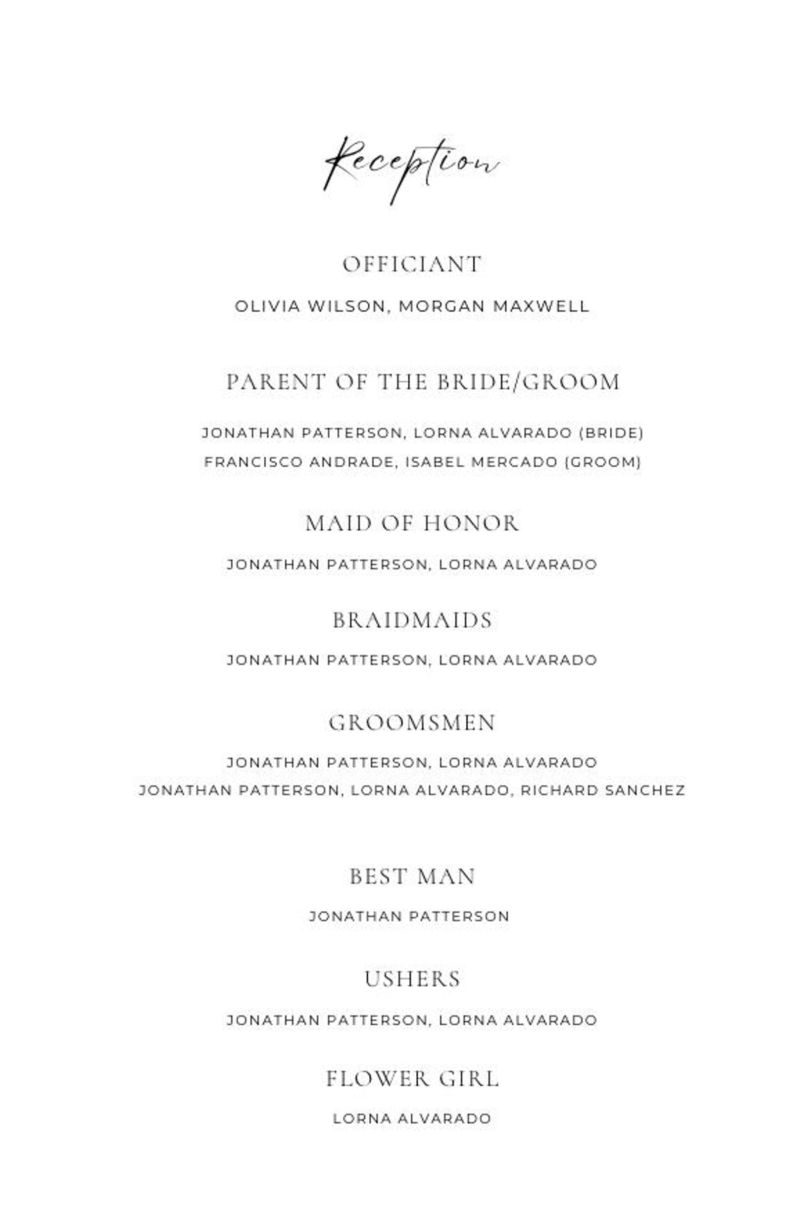 Custom Wedding Programs Printable Wedding Programs Digital Wedding ...
