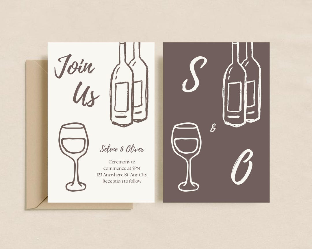 Doodle Wedding Invite, Custom Wedding Invitations, Printable Wedding ...