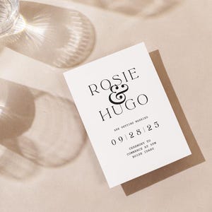Sleek Wedding Invitation Template, Aesthetic Wedding, Downloadable ...