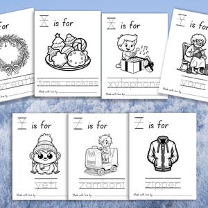 ABC Coloring Book Baby Shower Game, Winter Wonderland Alphabet, Baby ...