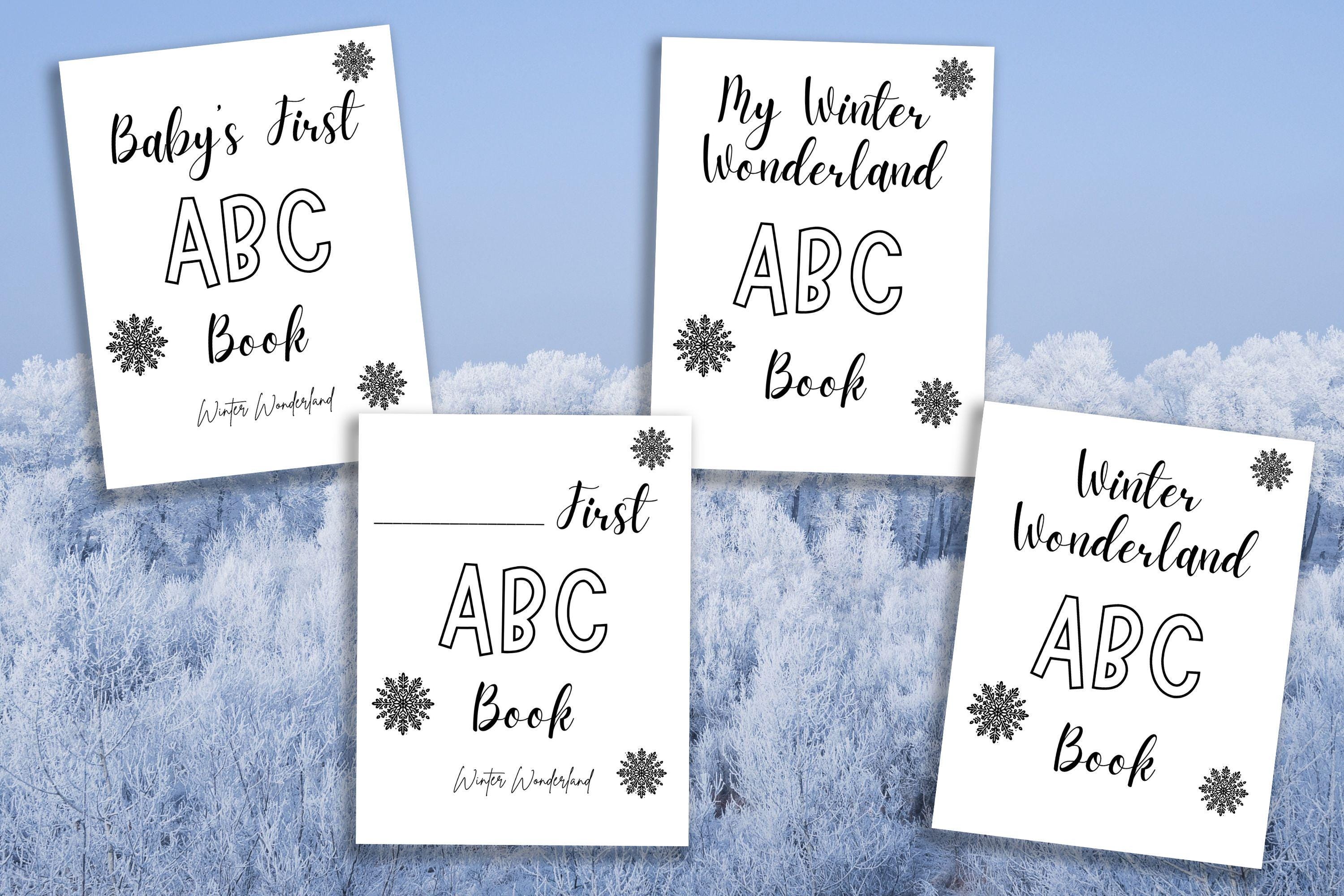 ABC Coloring Book Baby Shower Game, Winter Wonderland Alphabet, Baby ...