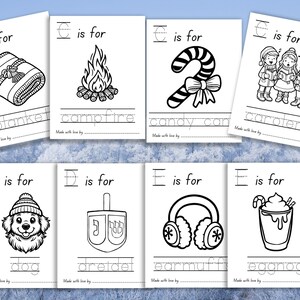 ABC Coloring Book Baby Shower Game, Winter Wonderland Alphabet, Baby ...