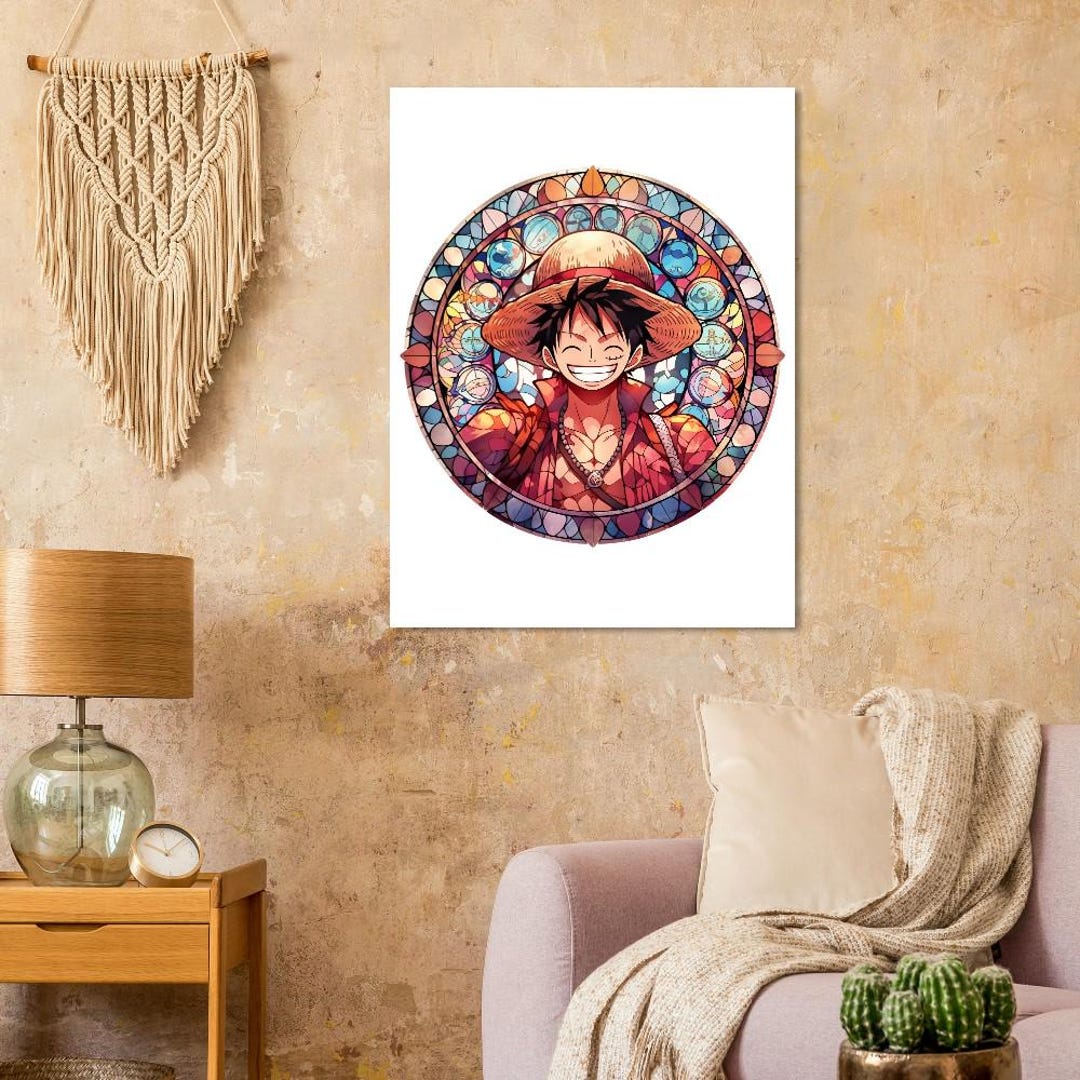 Luffy Glass Art Matte Paper Poster - Etsy