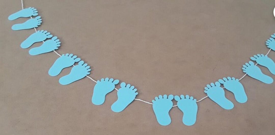 Blue Baby Foot Garland/baby Shower/welcome Home Baby/gender Reveal - Etsy