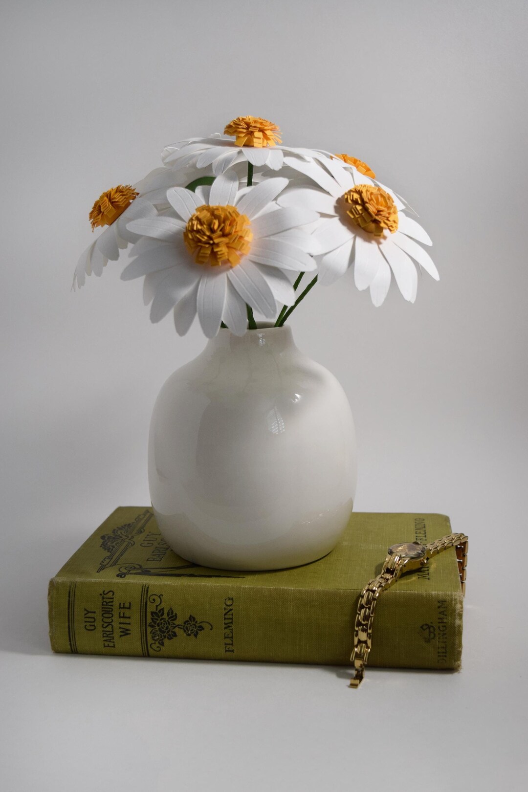 Daisy Stem Paper Flowers, Handmade for Natural Home Decor, Build Your ...