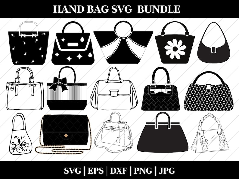 Handbag SVG File, Handbag DXF, Handbag Png, Hand Bag Svg, Woman Handbag ...