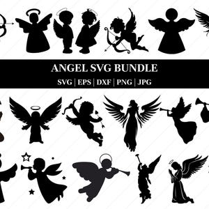 Christmas Angels SVG Bundle: Angel Clipart, Cut Files (digital Download ...
