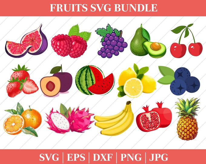 Fruit SVG Bundle,cut File,layered,lemon,cherry,strawberry,orange ...