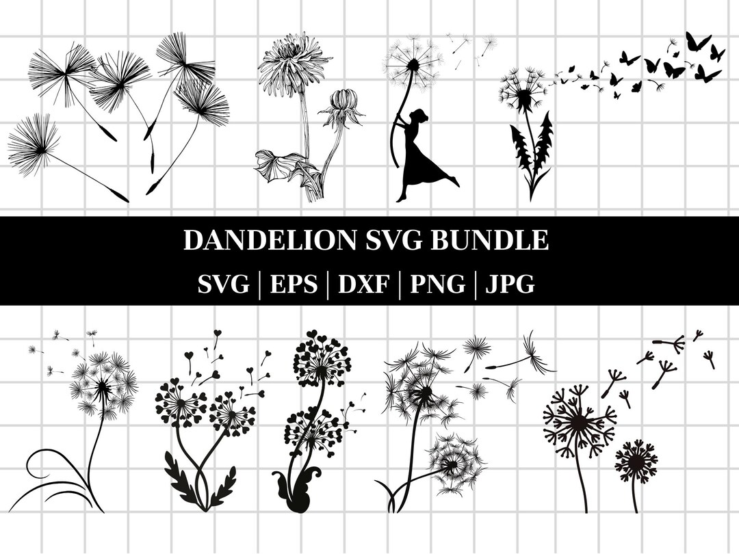 Dandelion Svg Bundle, Dandelion Svg, Cut Files for Cricut, Silhouette ...